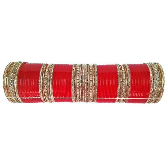 Red Ad Diamond Chura | Artifical Diamond Chura for Brides | Bridal ...